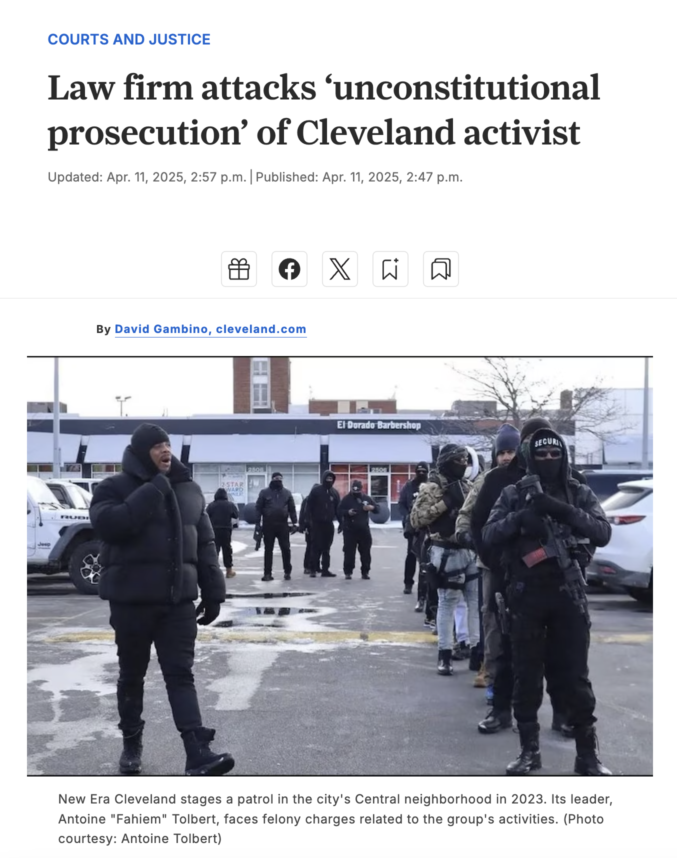 Law firm attacks ‘unconstitutional prosecution’ of Cleveland activist ...